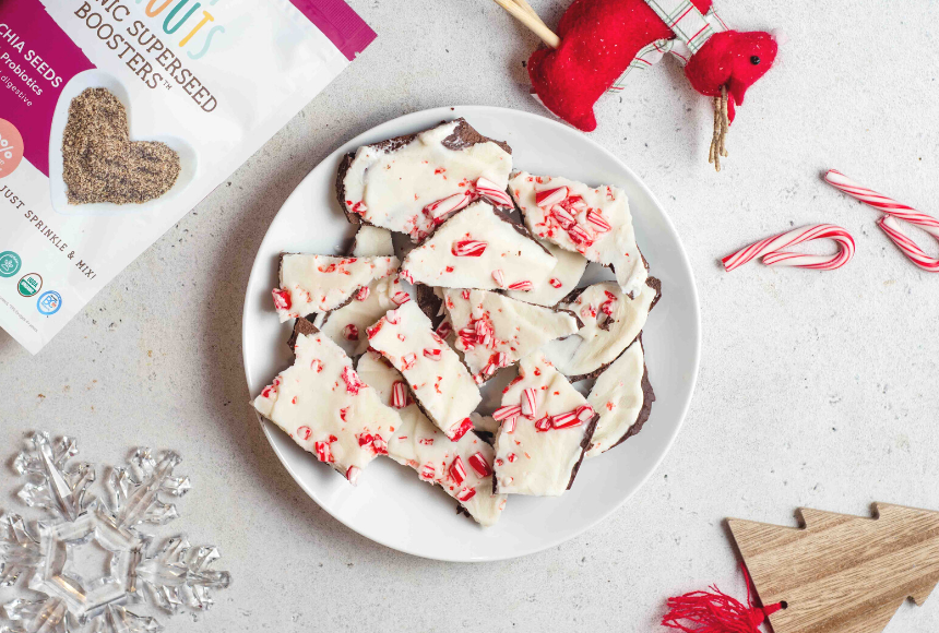 Candy Cane Chia Bark – Tiny Sprouts Foods
